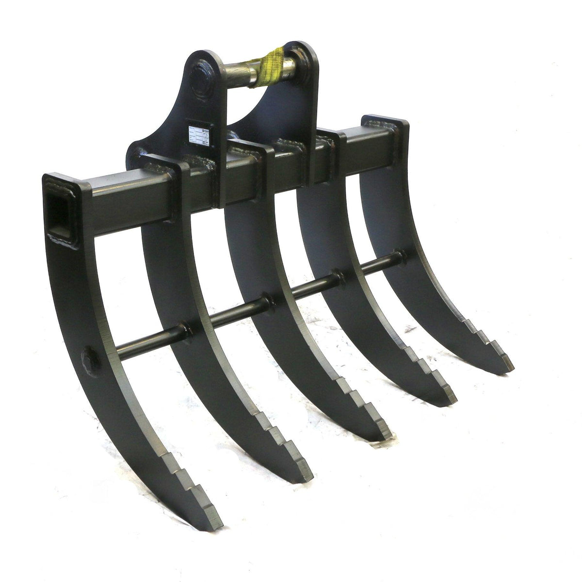 JCB JS130 48" / 1200mm Rake with 5 Hardox tines, 65mm pins for 10 to 1 ...