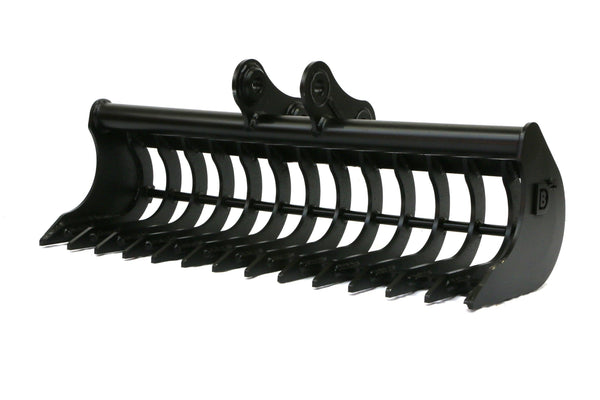 KUBOTA KH66 48" / 1200mm General Purpose Rake Bucket, 75mm gaps, 2.0 t ...