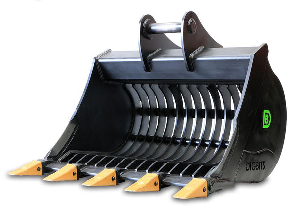 JCB JS220 60" (1500mm) Riddle Bucket, 75mm gaps, 80mm pins for 18 to 2 ...