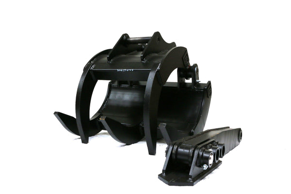 JCB 140X Grapple with solid Hardox tines, 65mm pins, for 10 to 14 tonn ...